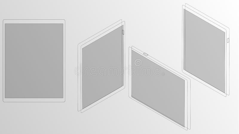 Vector Illustration of an Isometric Conceptual Tablet Drawn from ...