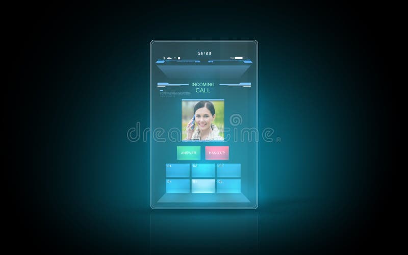 Tablet with Video Call Interface on Screen Stock Illustration ...