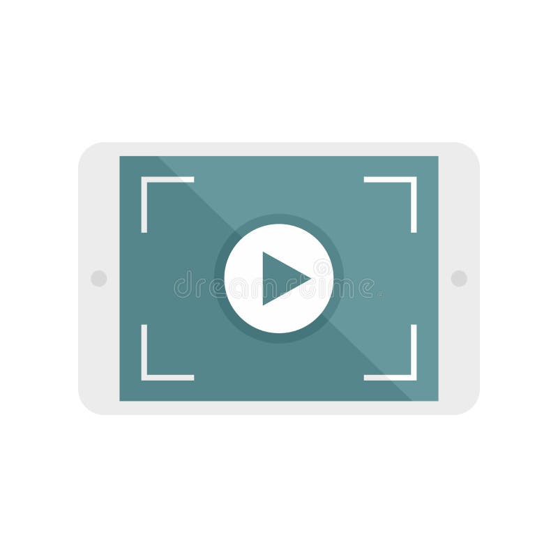 Tablet Video Recording Icon Flat Isolated Vector Stock Vector ...