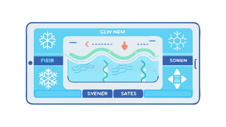 Tablet with Weather Forecast App and Temperature Graph, Vector Design ...