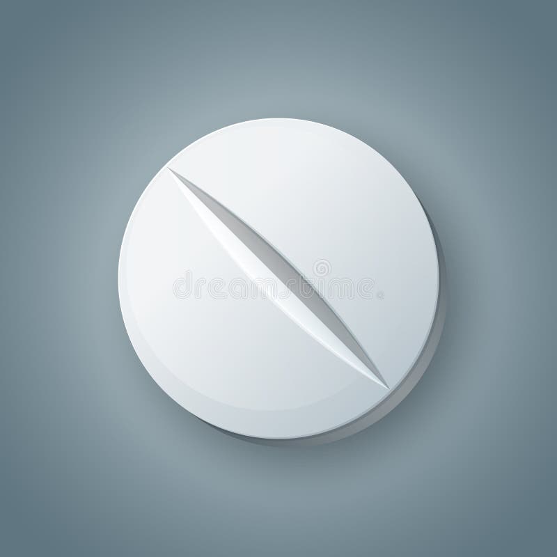 Tablet Pill, Pharmacology Icon on the Grey Background. Stock Vector ...