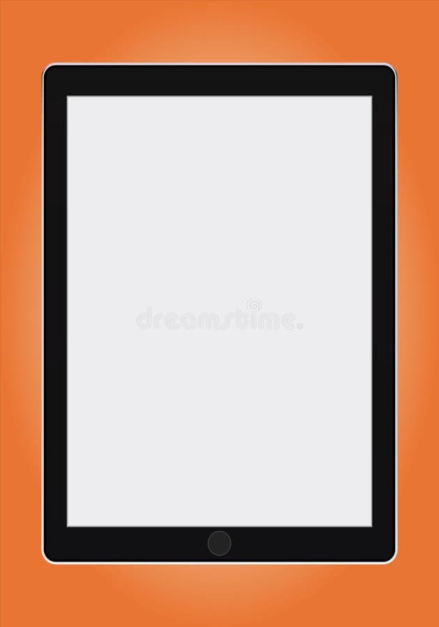 Tablet with White Screen and Orange Background Editorial Photography ...