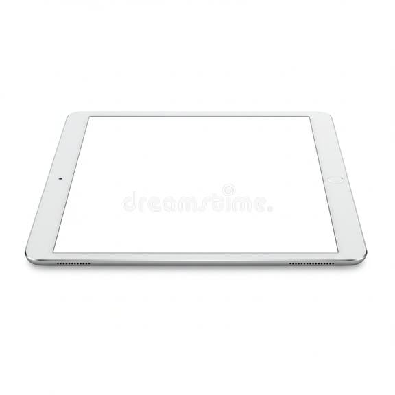 Tablet on a White Surface, Featuring a Slim Metallic Frame and Black ...