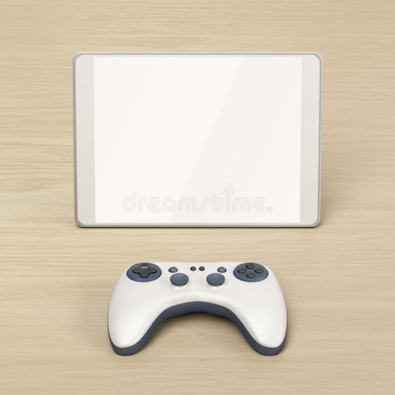 Tablet and Wireless Gaming Controller Stock Illustration - Illustration ...