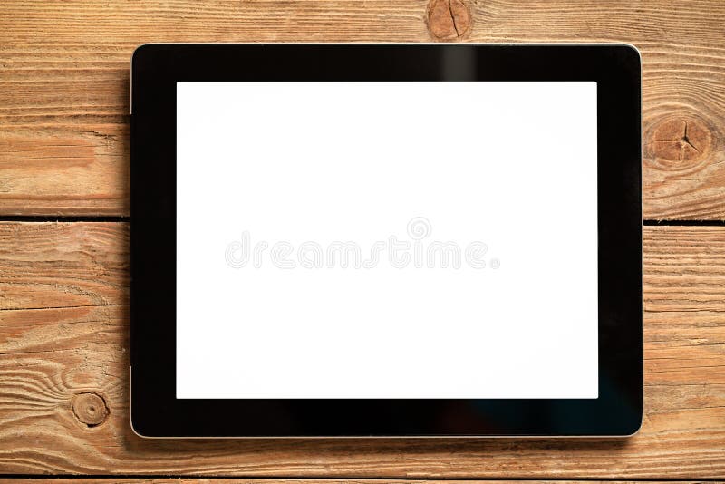 Tablet on Wood stock photo. Image of screen, brightly - 31053936