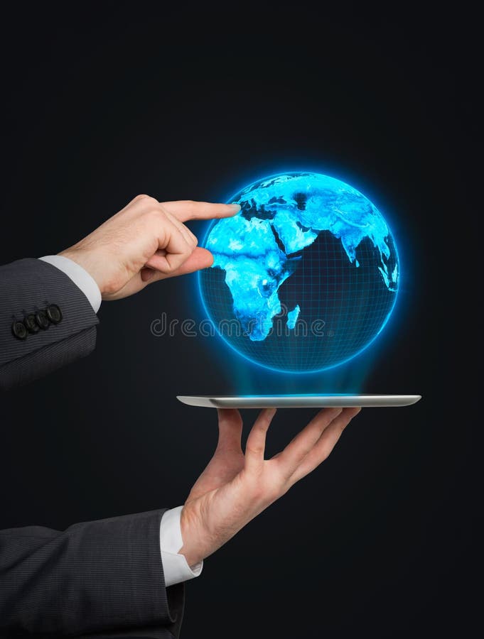 Tablet with world map stock photo. Image of computer - 49014768
