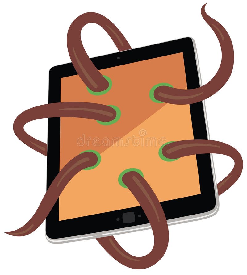 Tablet worm stock vector. Illustration of tablet, data - 35535055