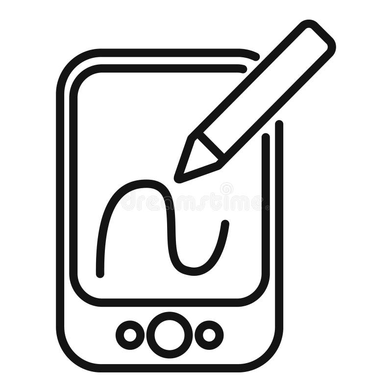 Tablet Writing Notes Icon Outline Vector. Coping Skills Stock Vector ...