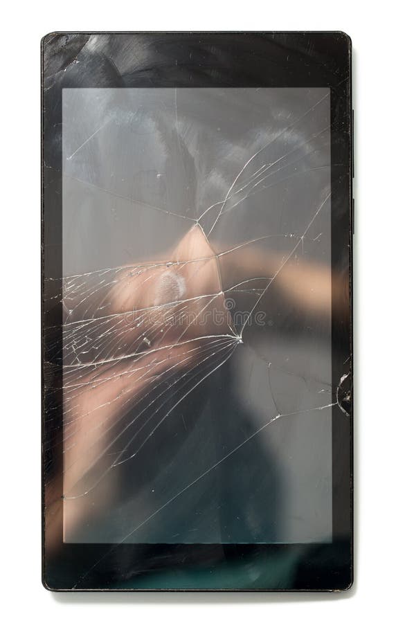 Tableta Con Una Pantalla Quebrada Como Fondo Foto de archivo - Imagen ...