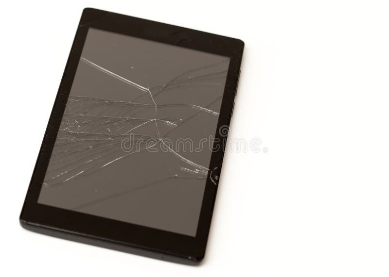 Tableta Con Una Pantalla Quebrada Como Fondo Foto de archivo - Imagen ...
