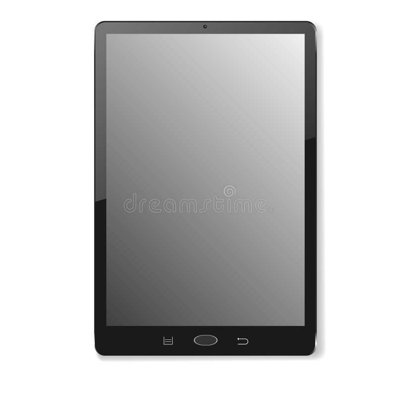 Tableta Vertical Negra Realista Del Vector Ilustración del Vector ...