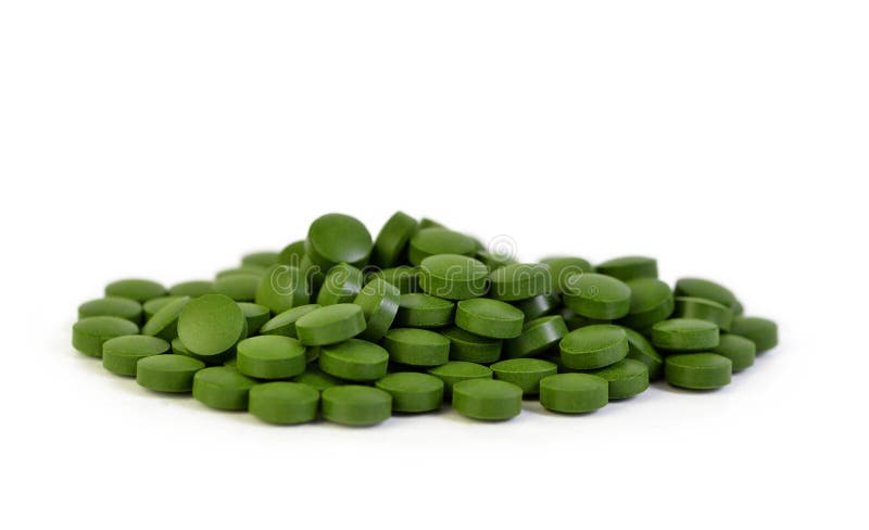 Tabletas Verdes De Spirulina Imagen de archivo - Imagen de salud ...