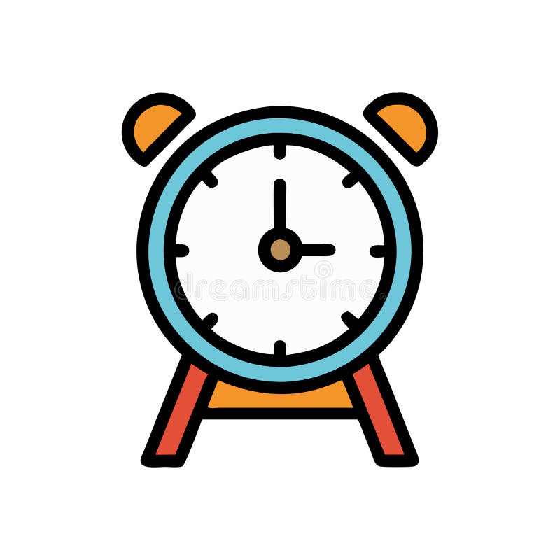 Tabletop Alarm Clock Icon stock illustration. Illustration of timepiece ...