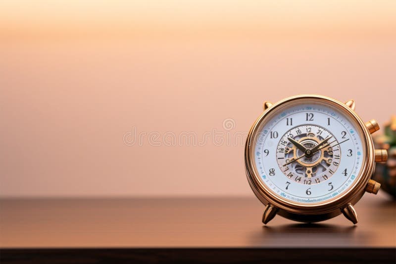 Tabletop Chrono Clock Resting on the Table, Measuring the Moments Stock ...