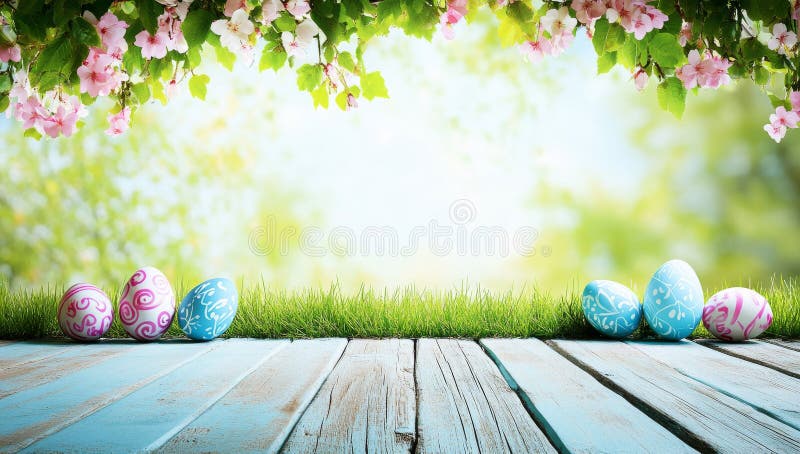 A Tabletop Decorated for Easter, Complete with a Bucket of Eggs and ...