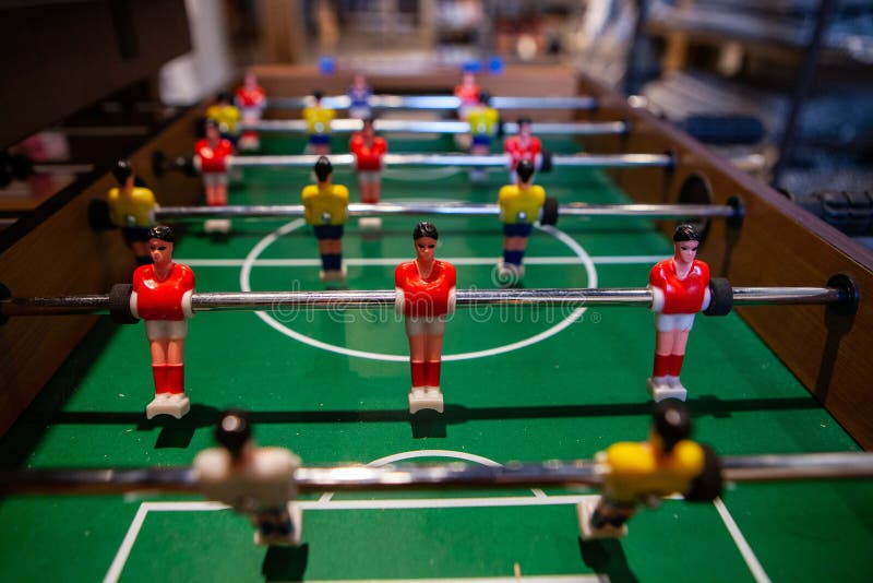 Tabletop Football Game in Bachelor Pad Stock Image - Image of goal ...