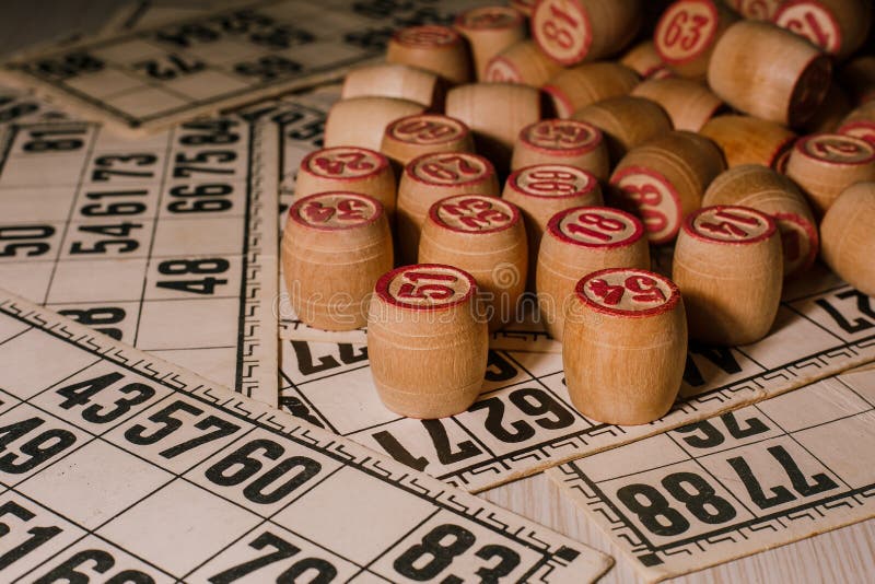 Tabletop Old Lotto Game with Wooden Elements. Stock Image - Image of ...