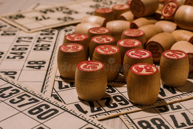Tabletop Old Lotto Game with Wooden Elements. Stock Photo - Image of ...