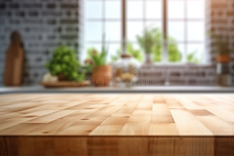 Tabletop Over Brigh Defocused Kitchen Background Stock Illustration ...