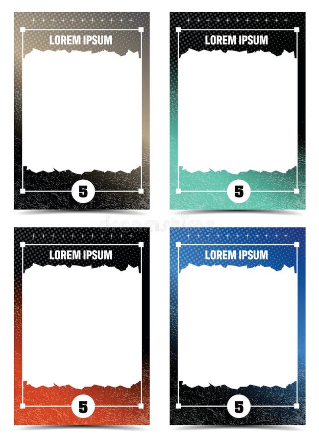 Tabletop RPG Character Cards Photo Frame Template Stock Vector ...