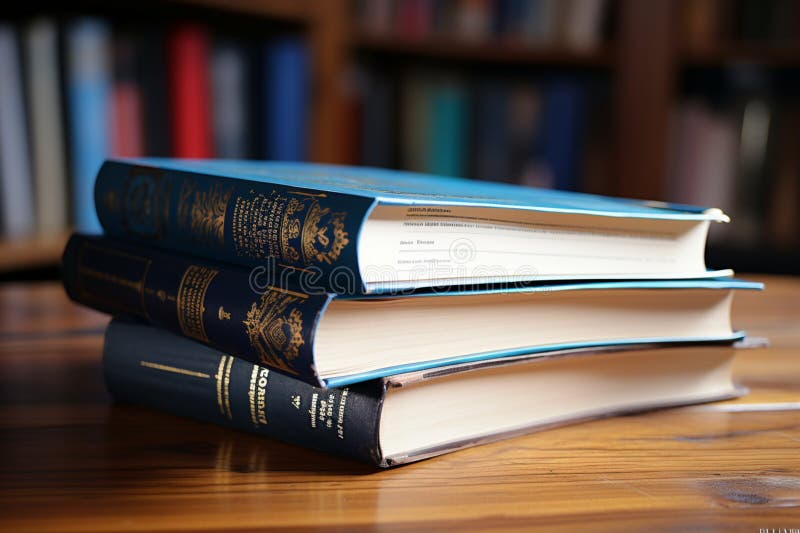 Tabletop Stories a Stack of Books Rests on a Wooden Surface Stock ...