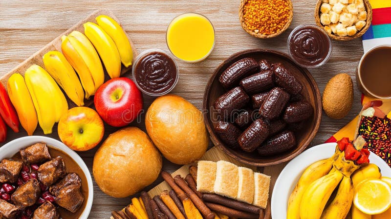 Tabletop Tropical Fruit Dessert Feast Stock Image - Image of culinary ...