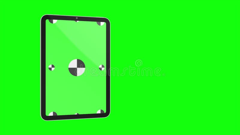 TabletPC with Green Screen, Computer Generated on Green Background ...