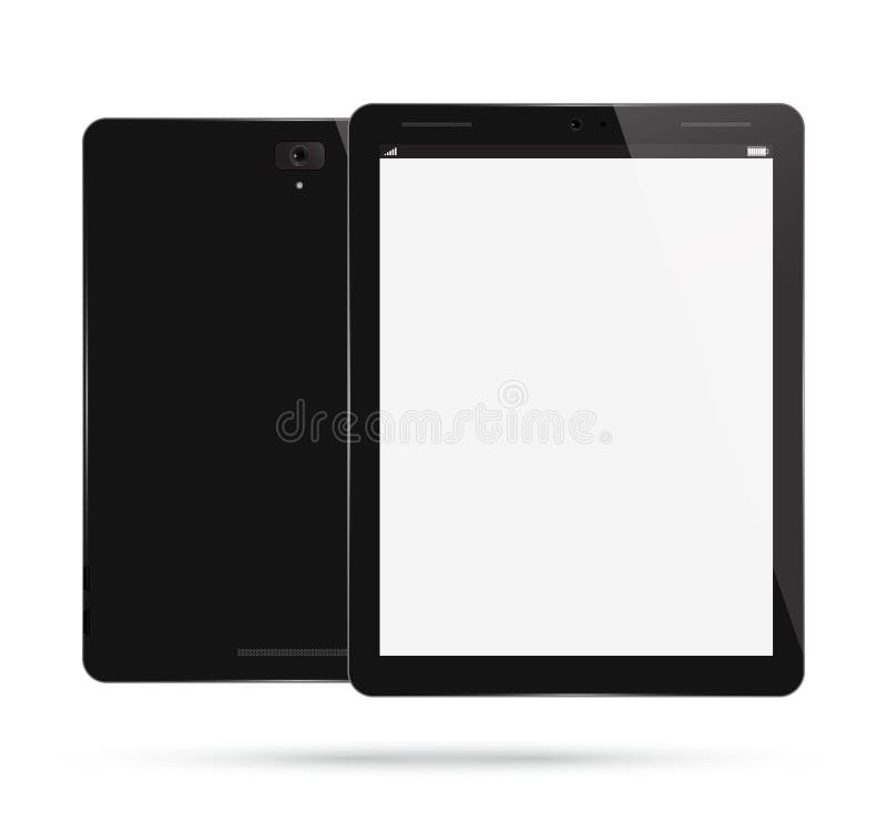 Tablet PC Front and Back View Stock Vector - Illustration of frame ...