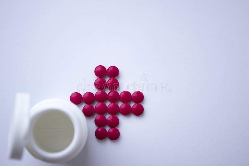 The Tablets are Arranged in the Shape of a Cross. Red Tablets with a ...