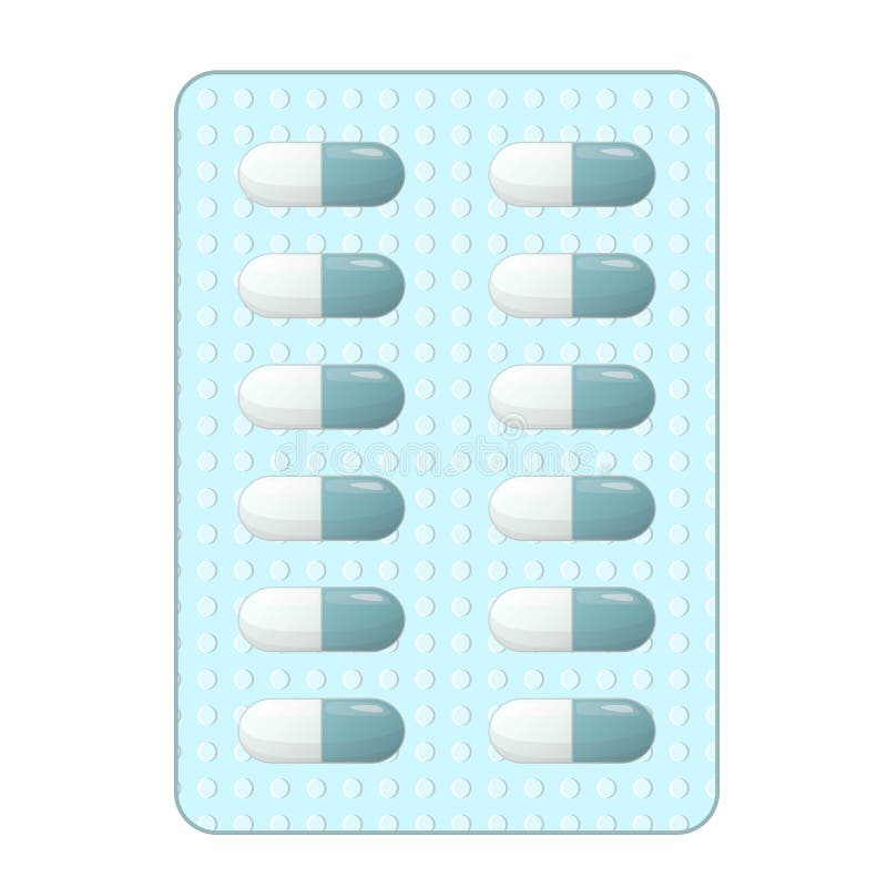Tablets in a Blister Icon, Cartoon Style Stock Vector - Illustration of ...