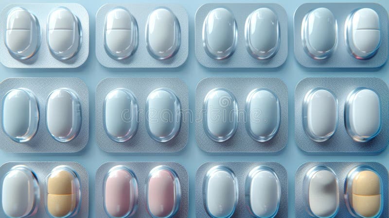 Tablets in a Blister Pack, Medicines. Packages with Vitamins Stock ...