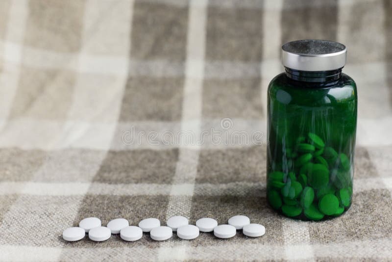 Tablets a brown plaid stock image. Image of medicament - 78770387