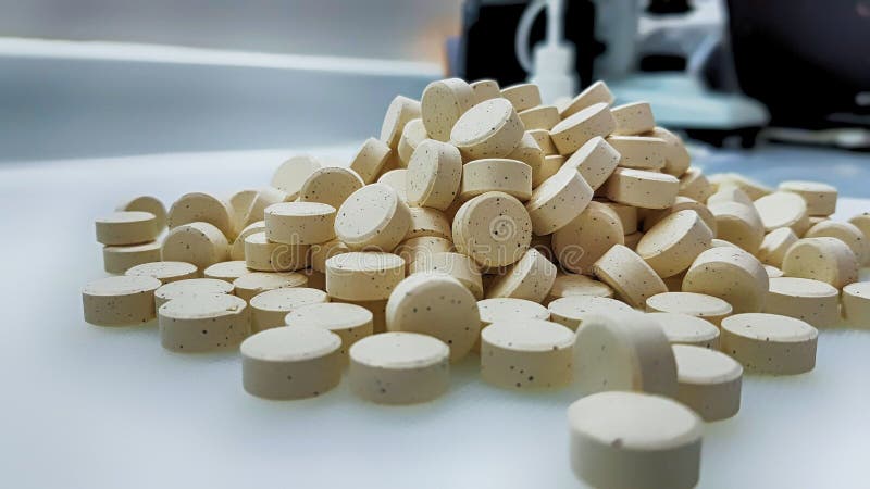 Tablets compounding stock photo. Image of mortar, vitamin - 138683282