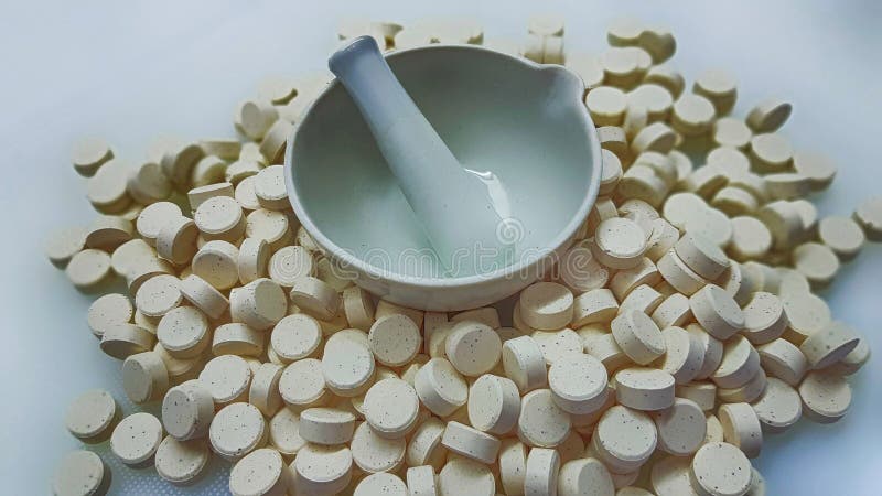 Tablets compounding stock image. Image of brown, tablets - 138683299