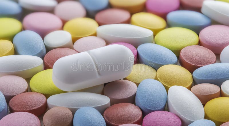 Tablets of Different Colors. Antibiotic Resistance. Tablets from ...