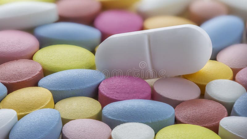Tablets of Different Colors. Antibiotic Resistance. Tablets from ...