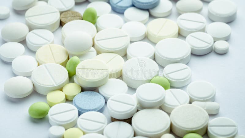 Tablets of Different Shapes and Colors Close-up Stock Photo - Image of ...