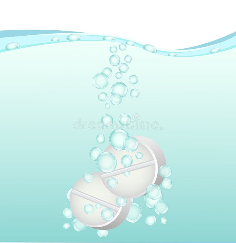 Tablets are Dissolved in Water Stock Illustration - Illustration of ...
