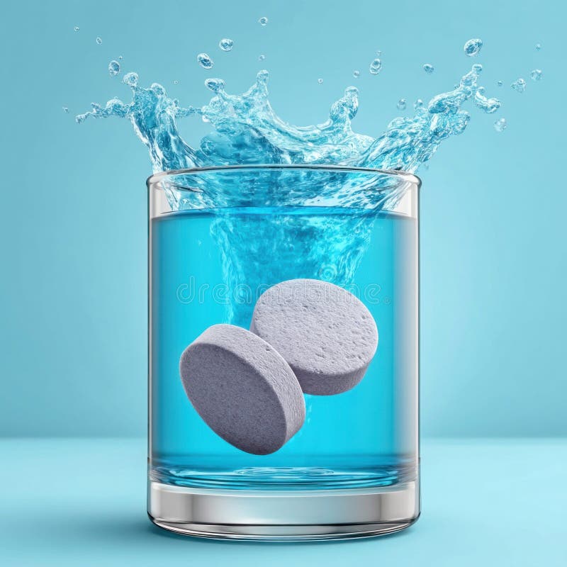 Effervescent Tablets Dissolving in a Glass of Water Stock Photo - Image ...