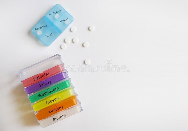 Tablets for Every Day of the Week in a Case Stock Image - Image of ...