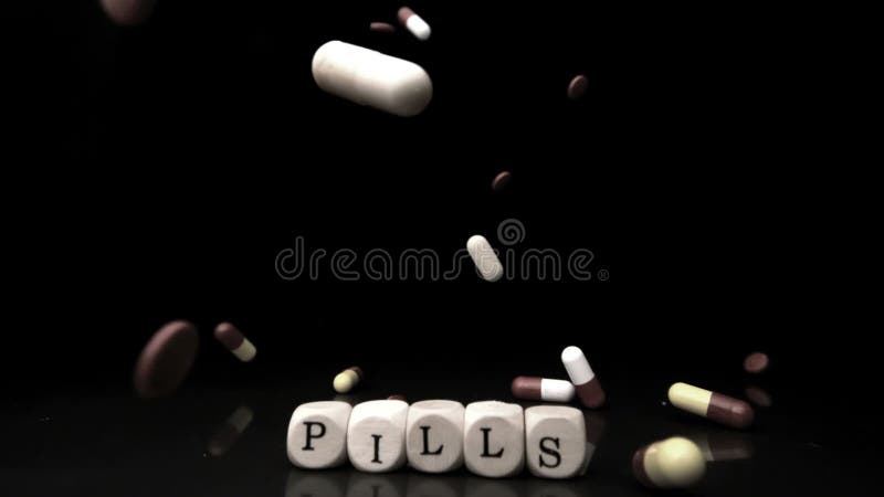 Tablets Falling and Rolling Over Dice Spelling Drugs Stock Video ... Tablets Falling and Rolling Over Dice Spelling Drugs Stock Video ...