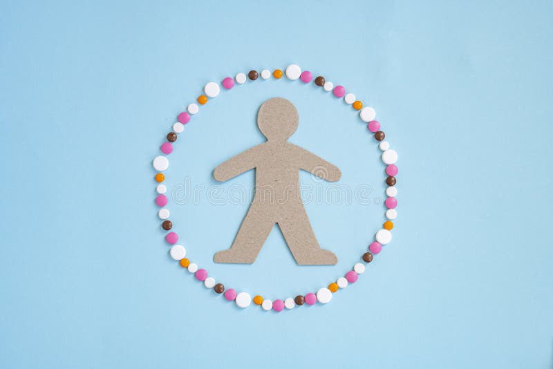 Tablets in the Form of a Circle Inside the Figure Silhouette of a ...