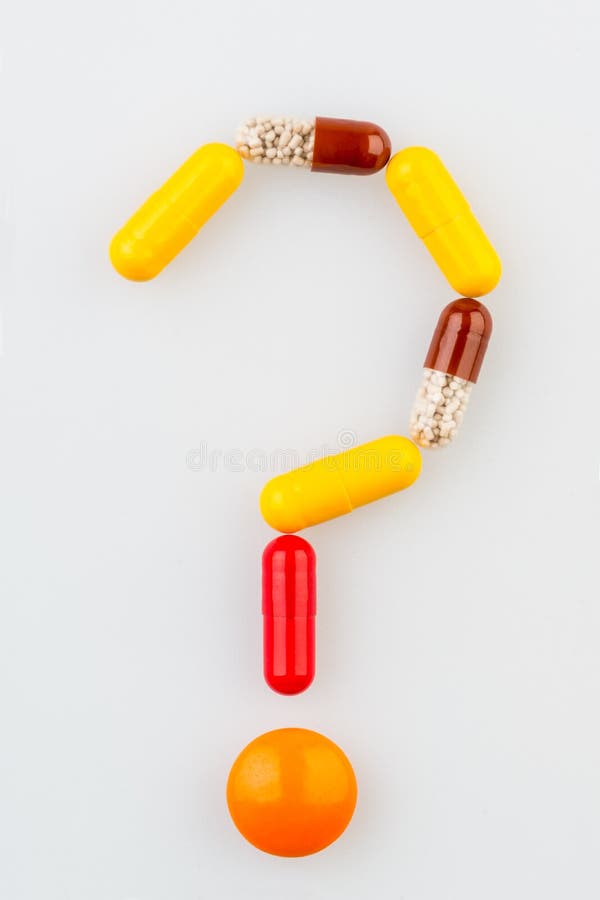 Tablets in the Form of a Question Mark on the Medical Table Stock Image ...