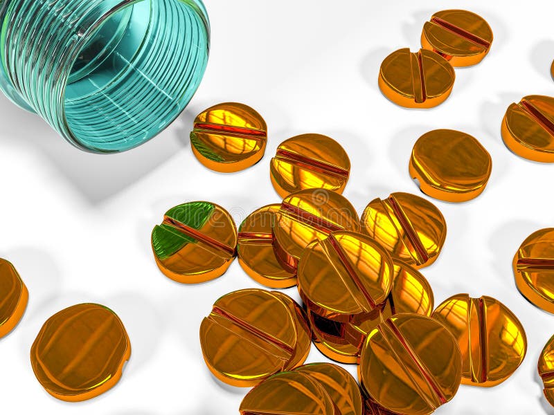 Tablets of Gold, As the Concept Paid and Expensive Medicine Stock ...