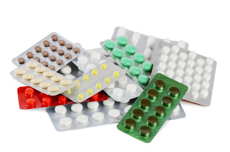 Tablets in Packing Isolated on White Stock Image - Image of group, help ...