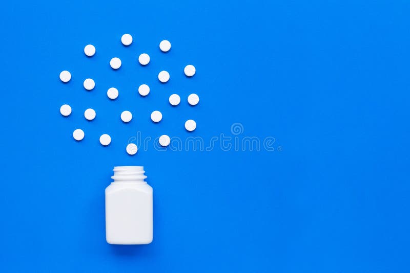 Paracetamol in Blue and White Plain Compress Tablets Stock Photo ...
