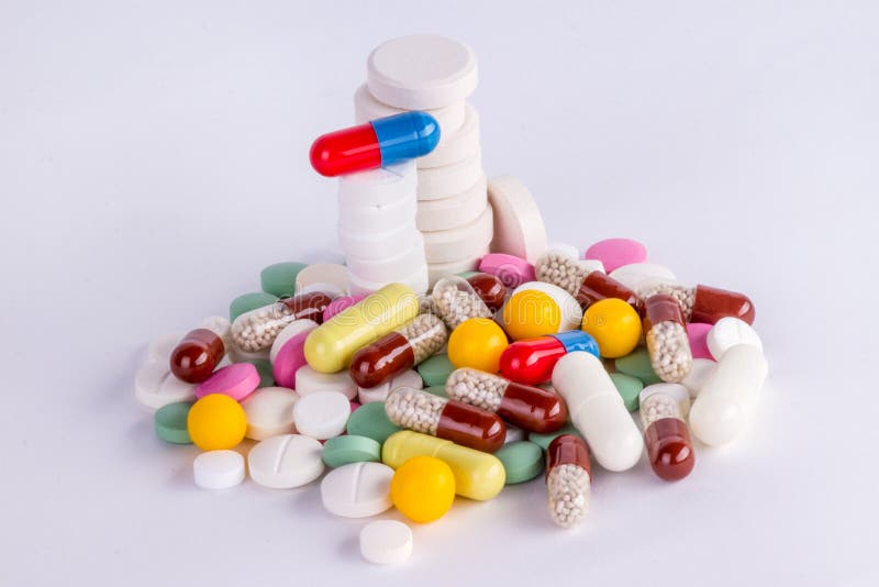 Tablets Pill of Different Types and Different Colors Stock Image ...