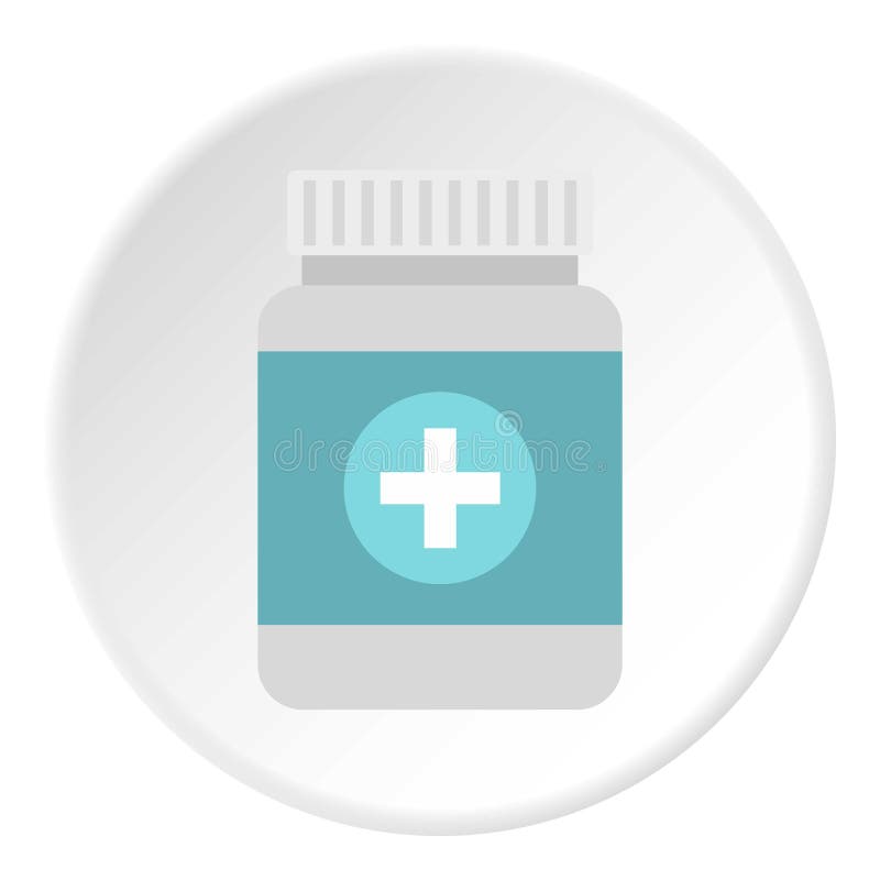 Tablets in Plastic Jar Icon Circle Stock Vector - Illustration of ...