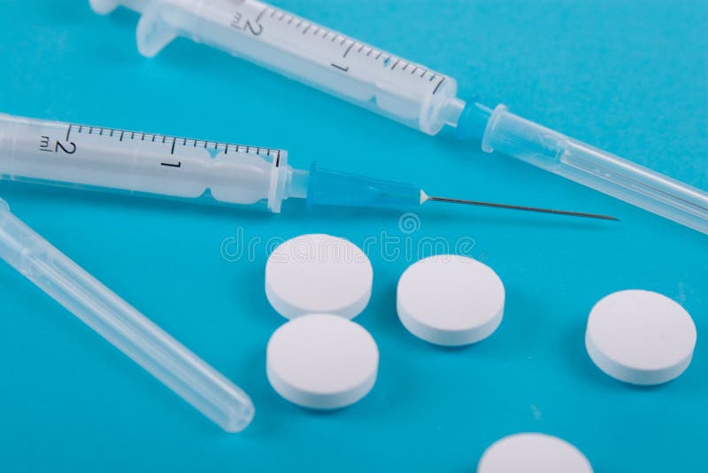 Tablets and syringes stock photo. Image of tablet, drug - 14051978