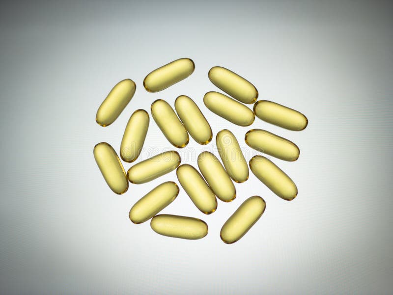 Tablets of Transparent Yellow Medicine Stock Photo - Image of round ...